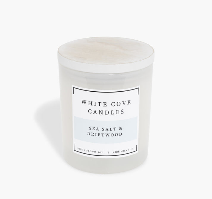 Sea Salt & Driftwood Candle – White Cove Candles